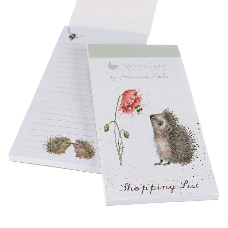 Wrendale Designs Shopping Pad magnetic HEDGEHOG & BEE – Mulberries & Co